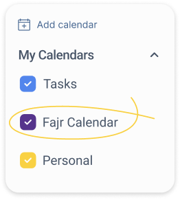 Fajr Calendar
